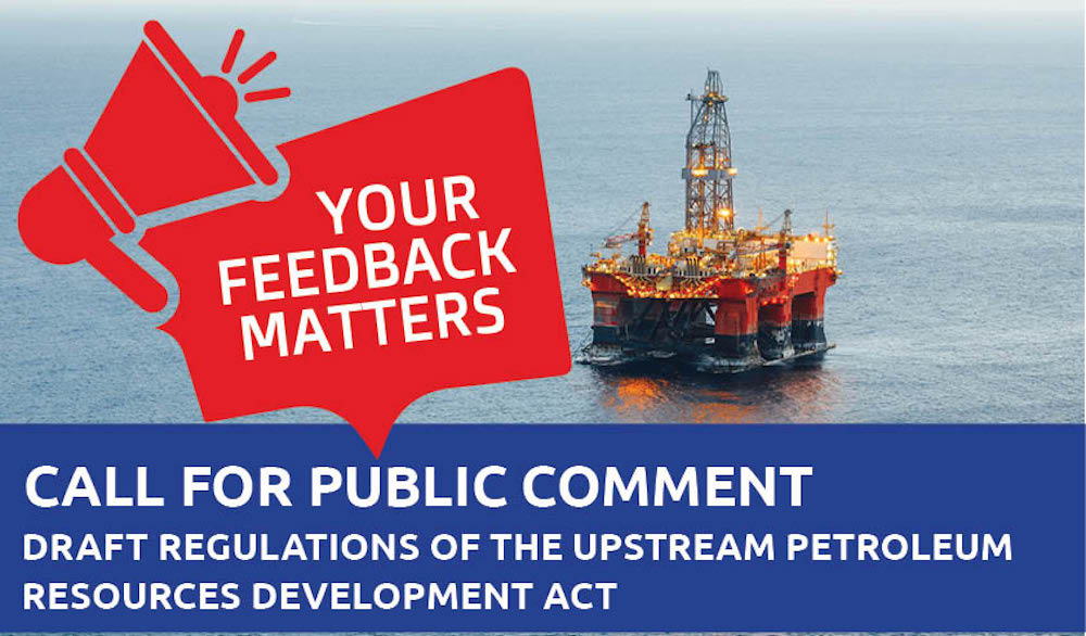 Public comment invited on Upstream Petroleum Act